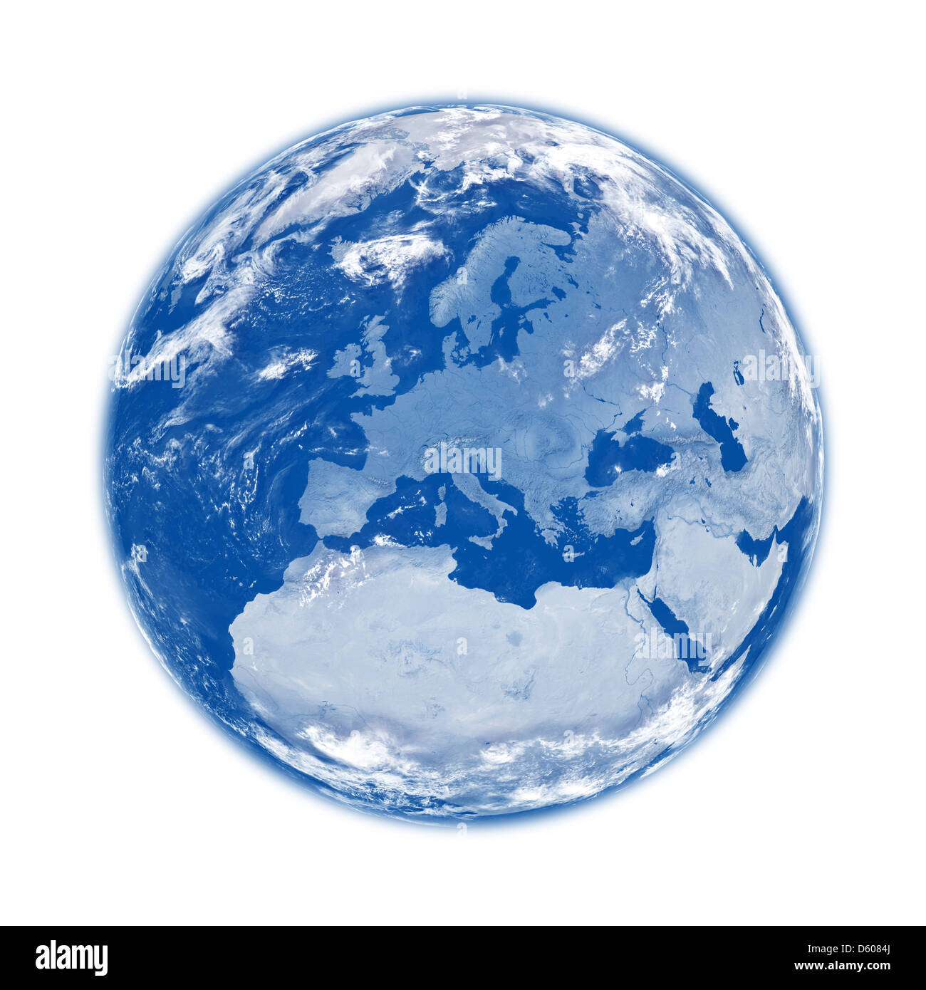 Europe on blue planet Earth isolated on white background. Elements of ...