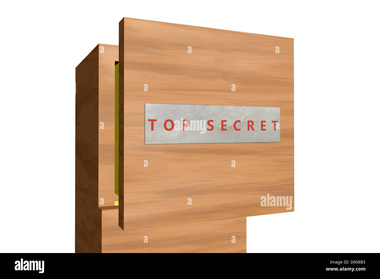 3D rendered image of drawer with top secret documents Stock Photo - Alamy