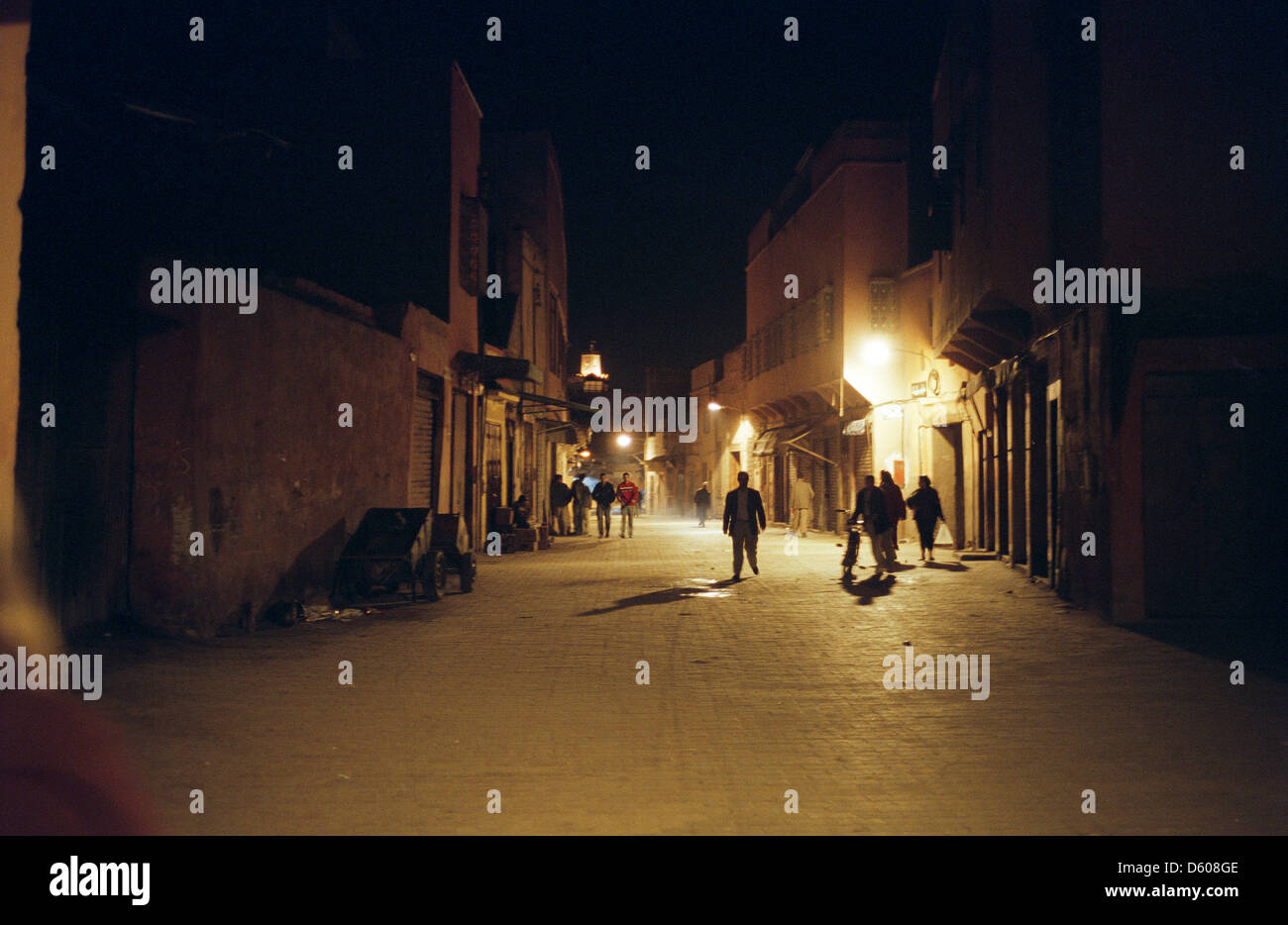 Street, Marrakesh Morocco, night, streetlights Stock Photo - Alamy
