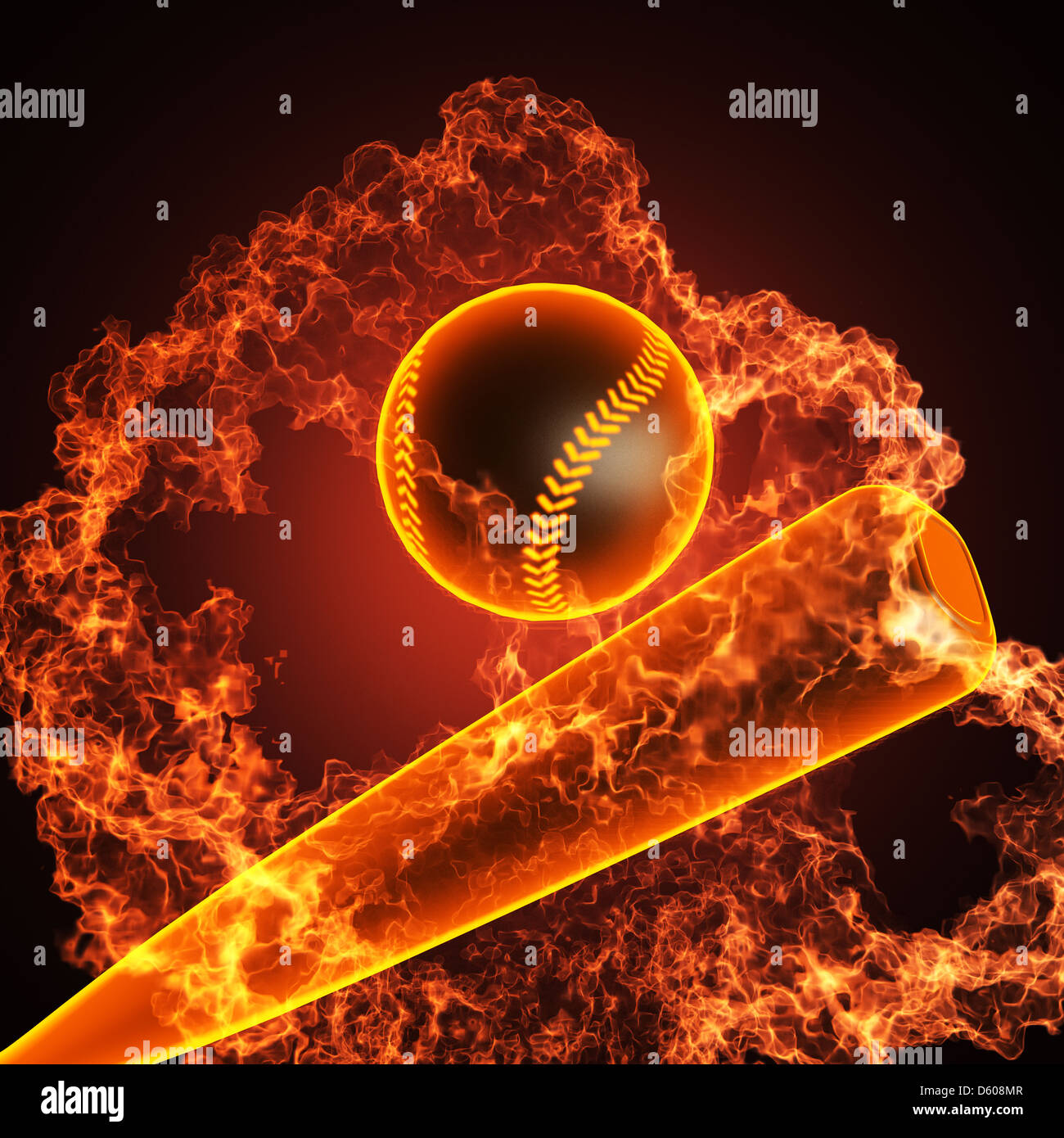 Baseball in fire Stock Photo - Alamy