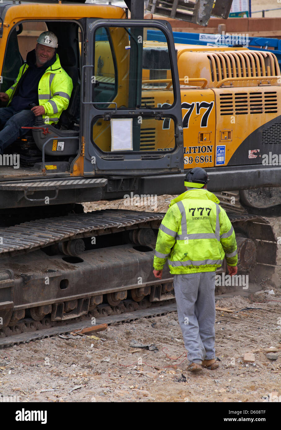workers carrying out the final stages of the demolition of the Imax ...