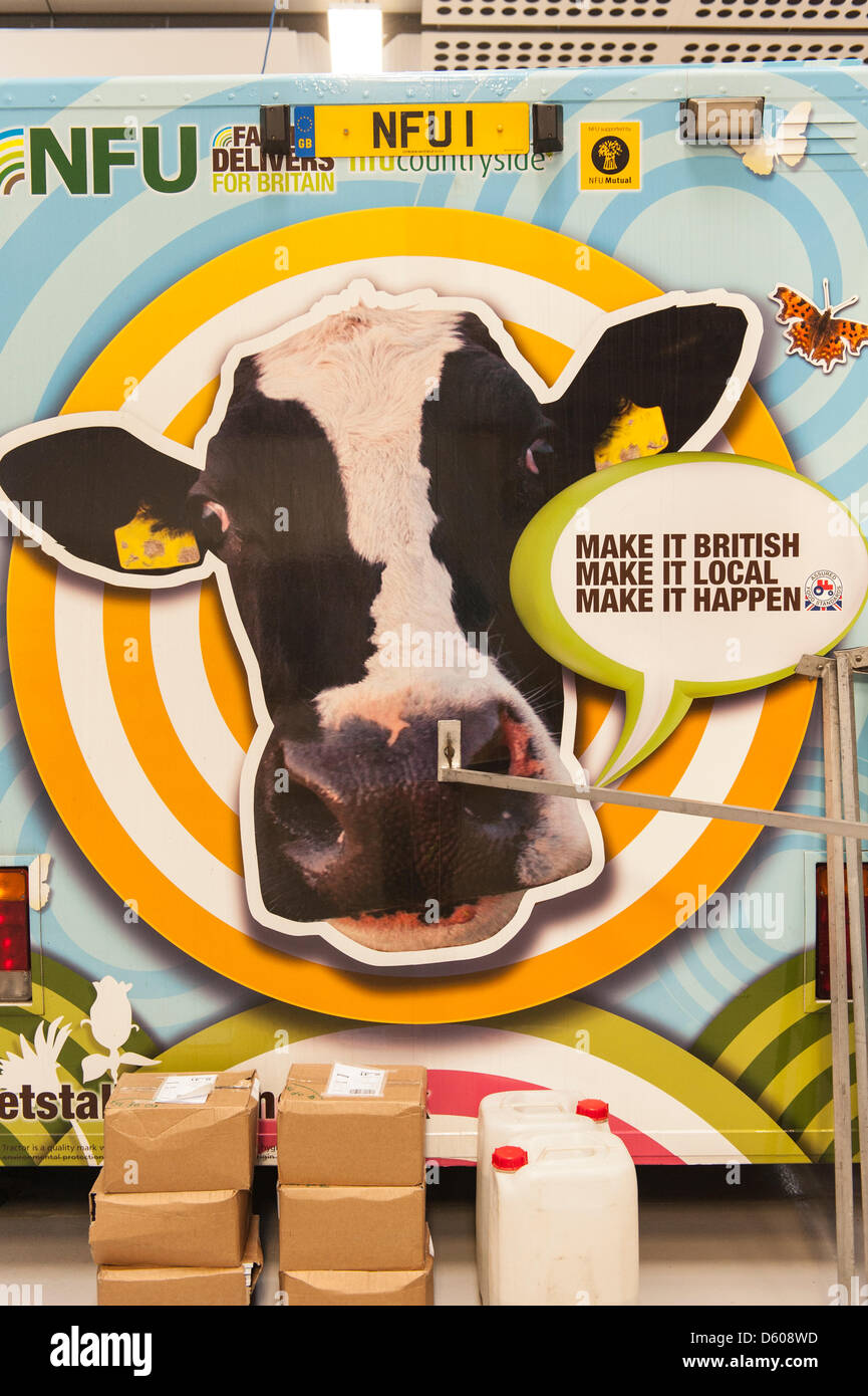 Norwich, Norfolk, UK. 10th April 2013. An NFU sign at the Spring Fling ...