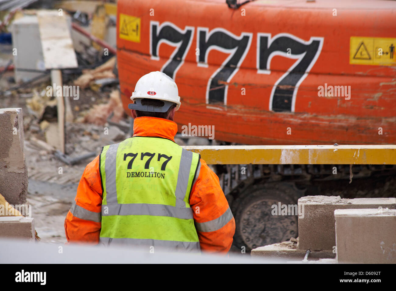 workers carrying out final stages of the demolition of the Imax complex ...