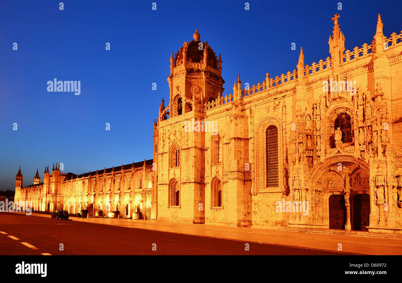 Jeronimos (Hieronymites) Monastery is located in the Belem district of ...