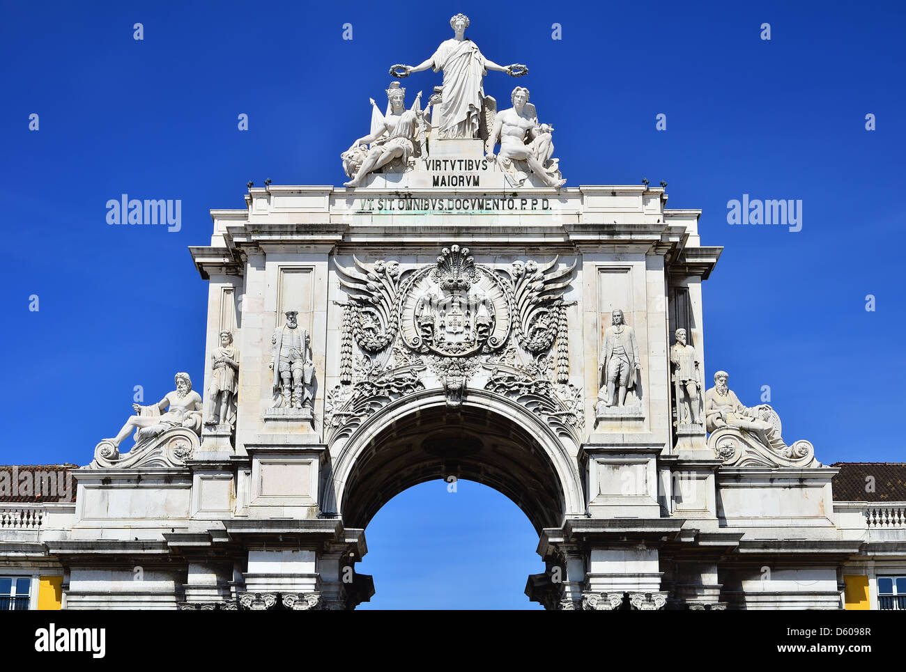 The female allegory of Glory, detail of Rua Augusta Arch. The arch is ...