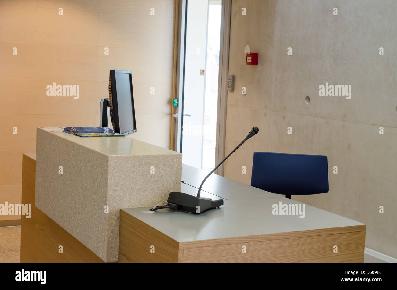 Check in table at airport Stock Photo - Alamy