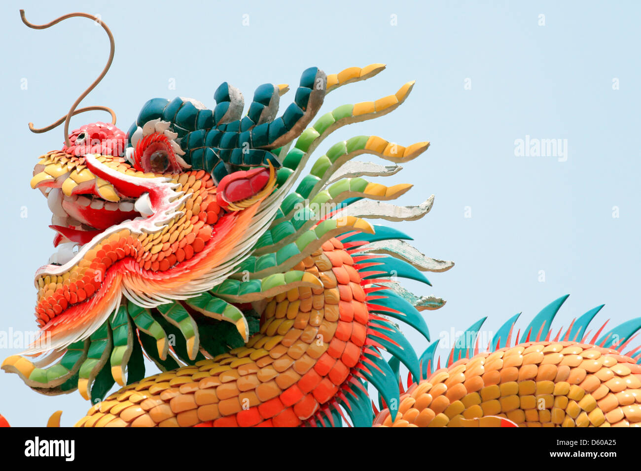 Chinese dragon statue in a temple,Chinese sculpture in Thailand Stock ...