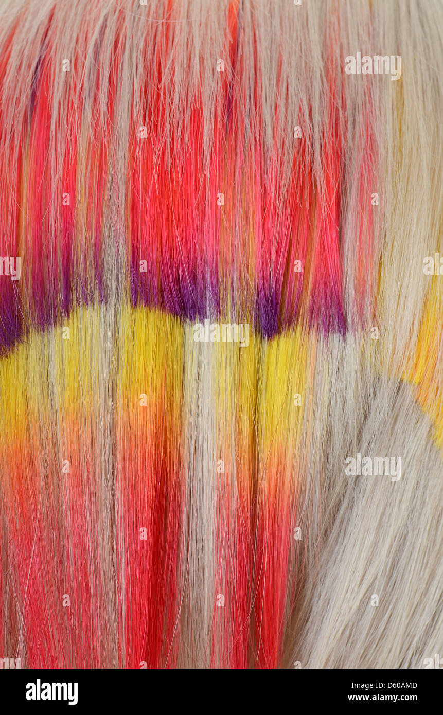 Hair with multi-coloured strand Stock Photo - Alamy