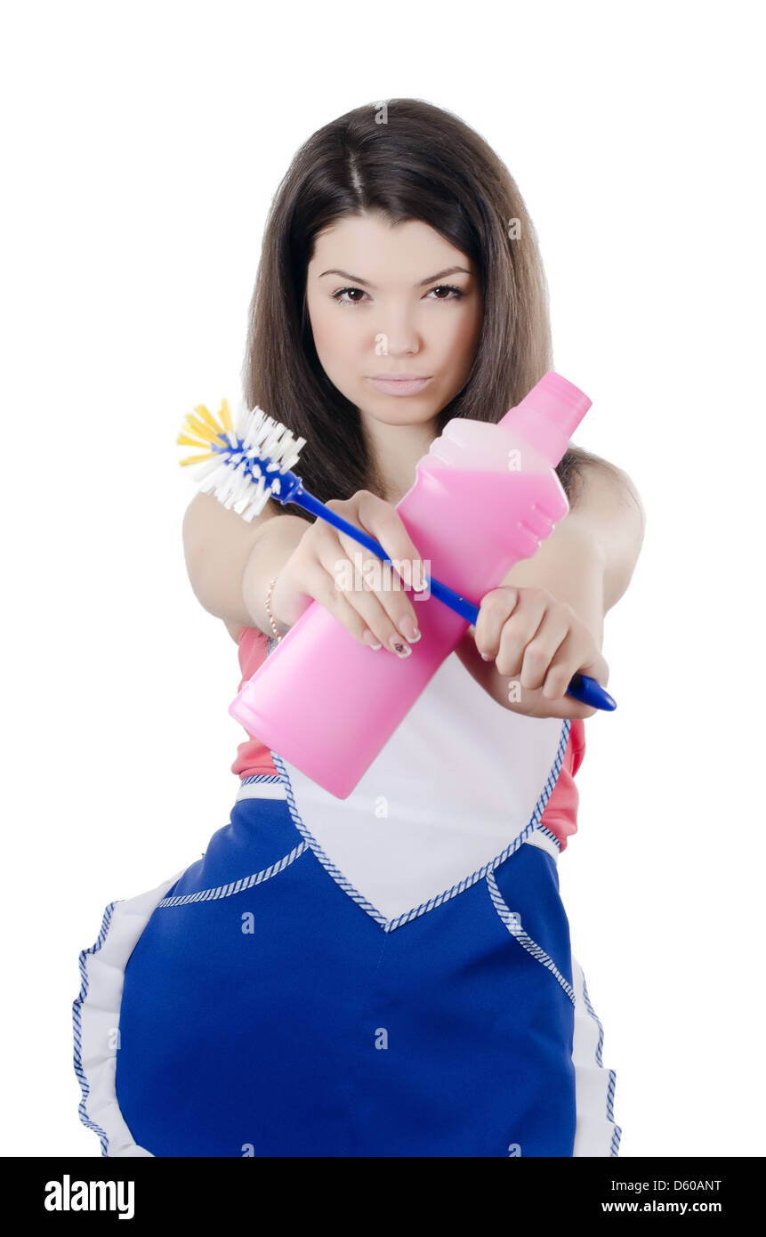 Apron girl chores hi-res stock photography and images - Alamy