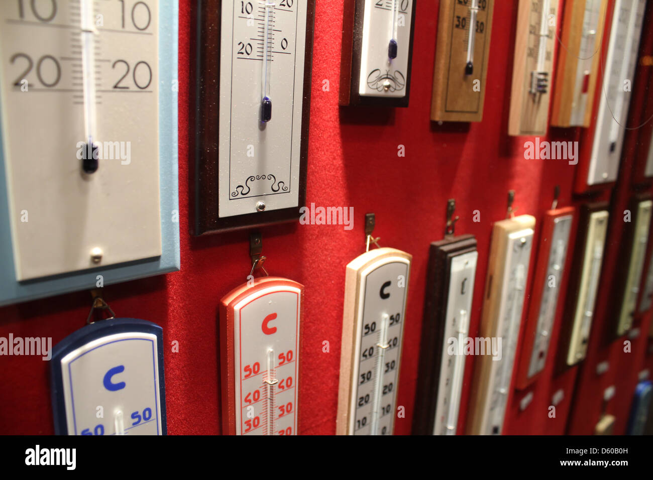 thermometers in shop window in rome italy Stock Photo - Alamy