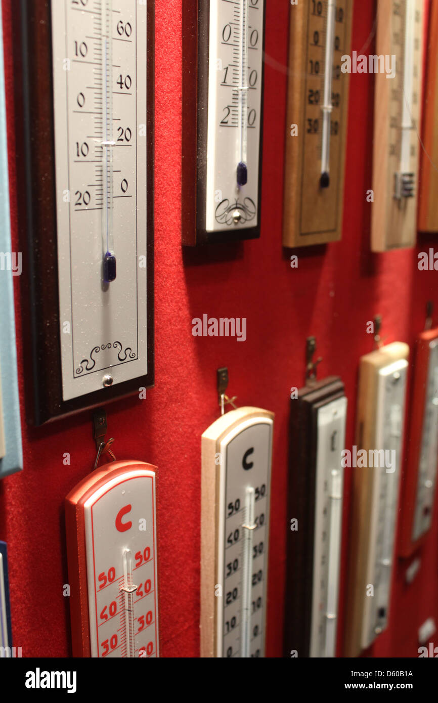 thermometers in shop window in rome italy Stock Photo - Alamy