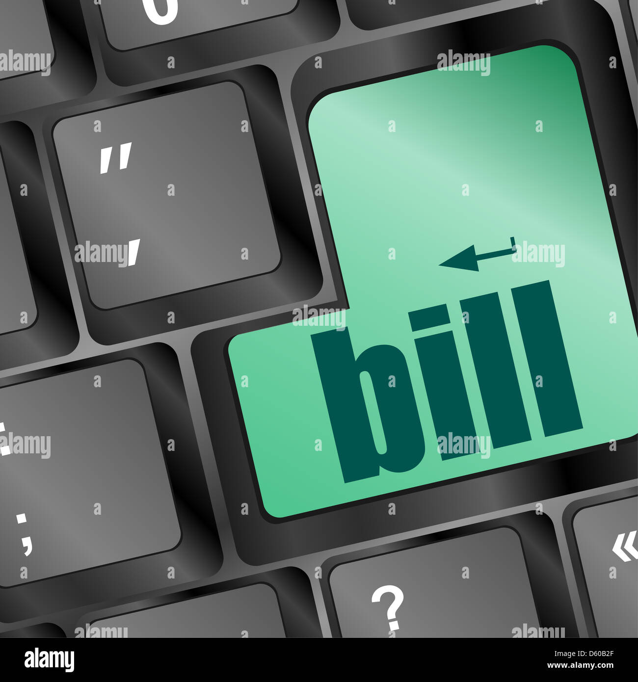 computer keyboard with bill word on button Stock Photo - Alamy
