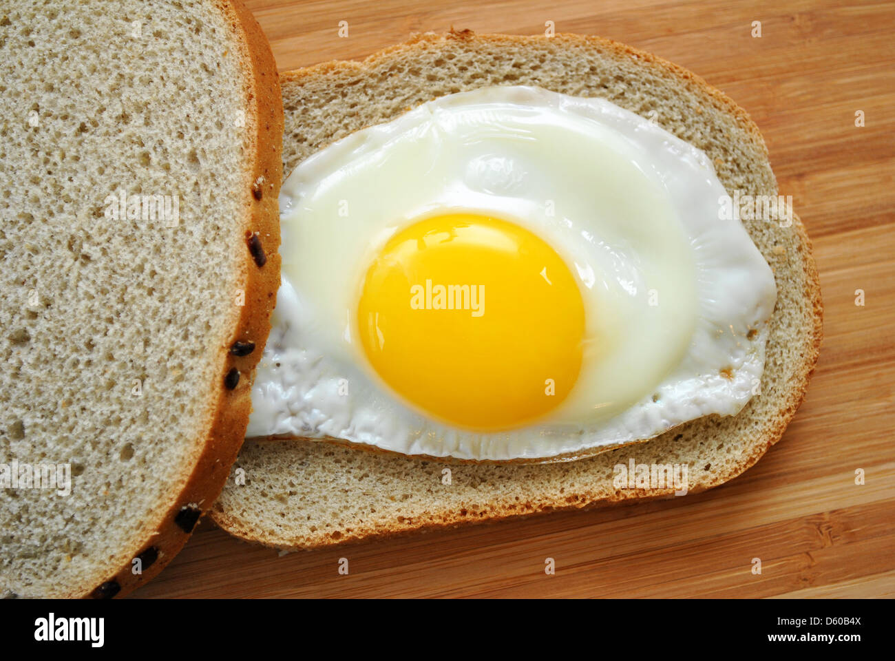 Fried Egg on Rye Bread Stock Photo - Alamy