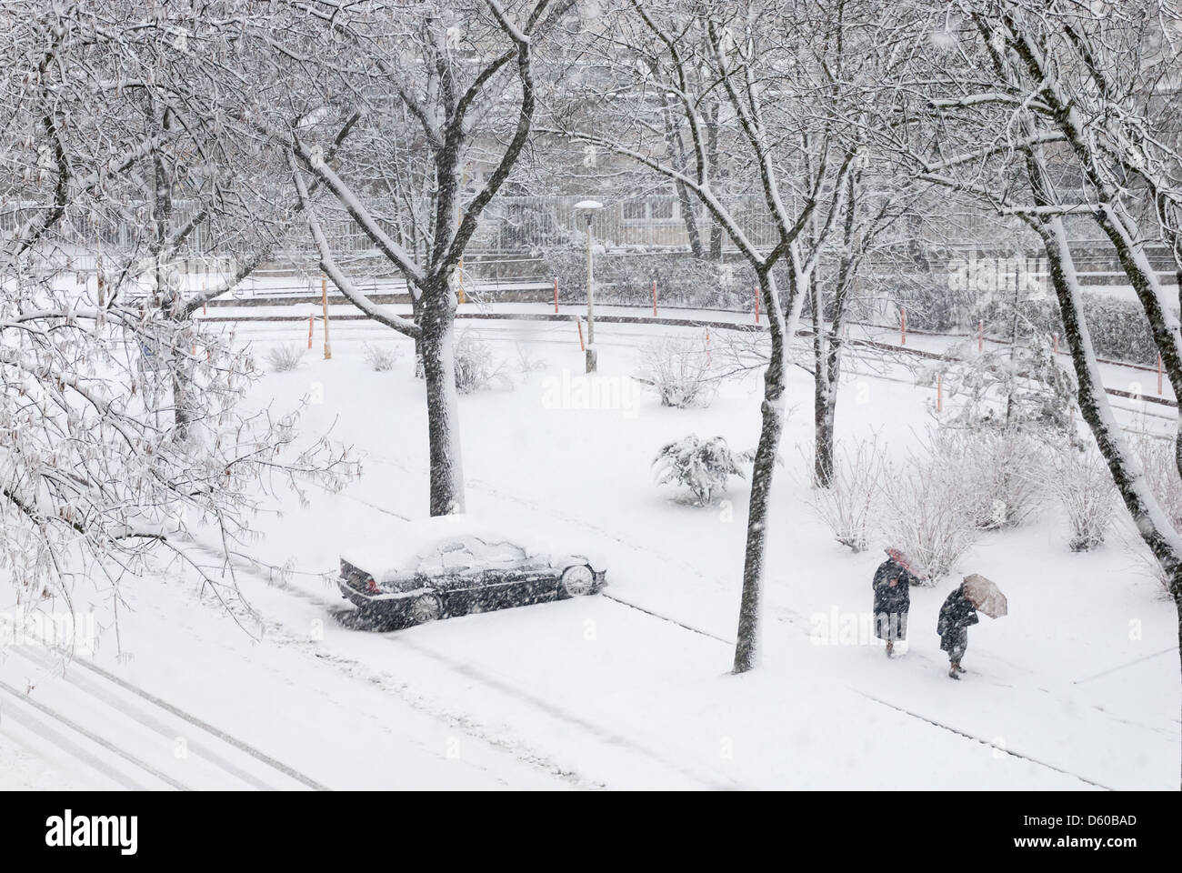 People walking in snow storm hi-res stock photography and images - Alamy