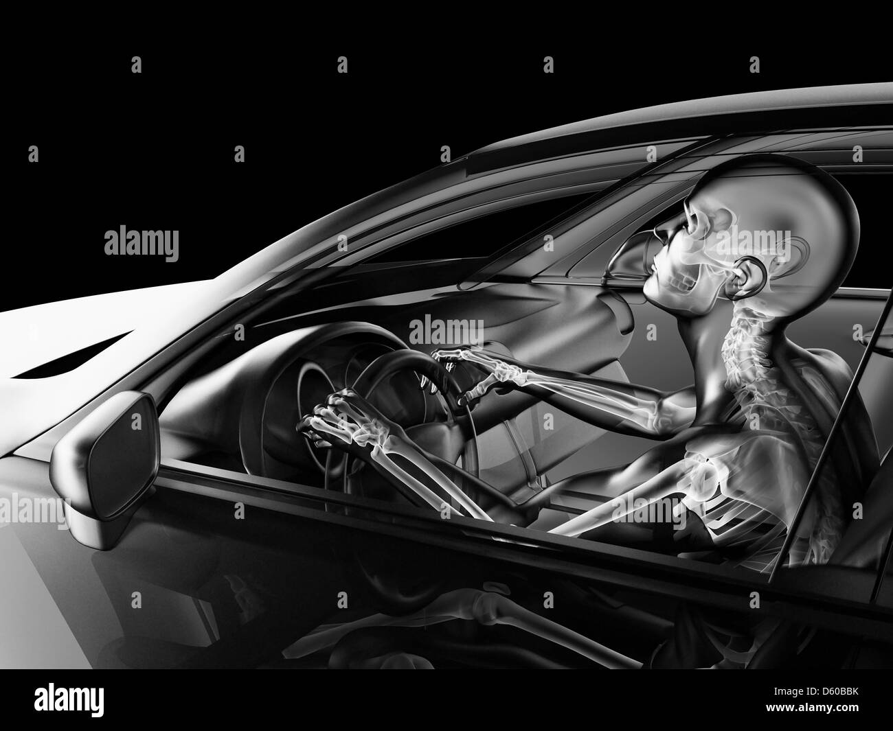 transparent car concept with driver Stock Photo - Alamy