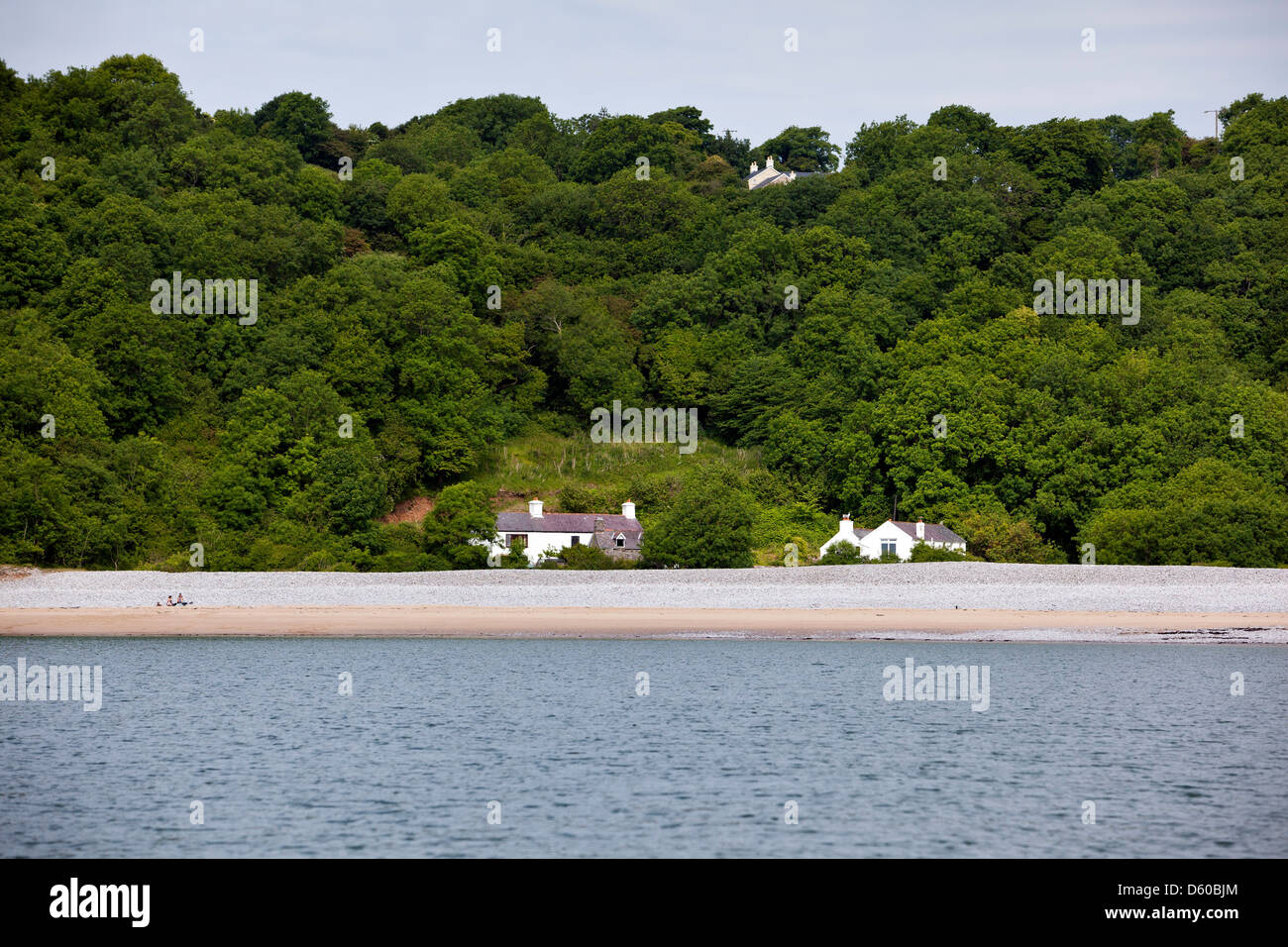 Pwll Du beach from the sea, Gower Stock Photo - Alamy
