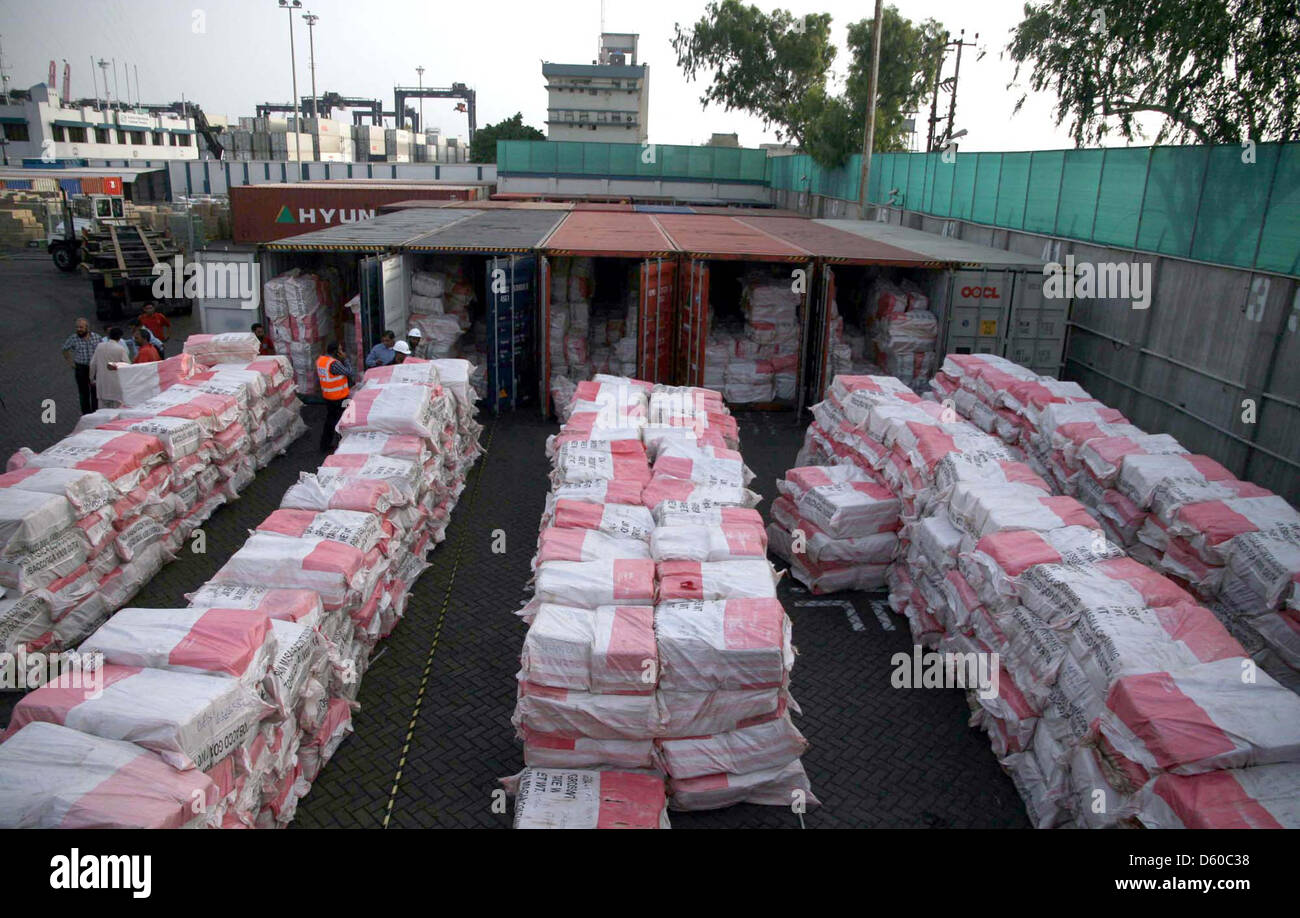 A view of huge quantity of contraband Gutka, Pan Masala stuffed in five ...