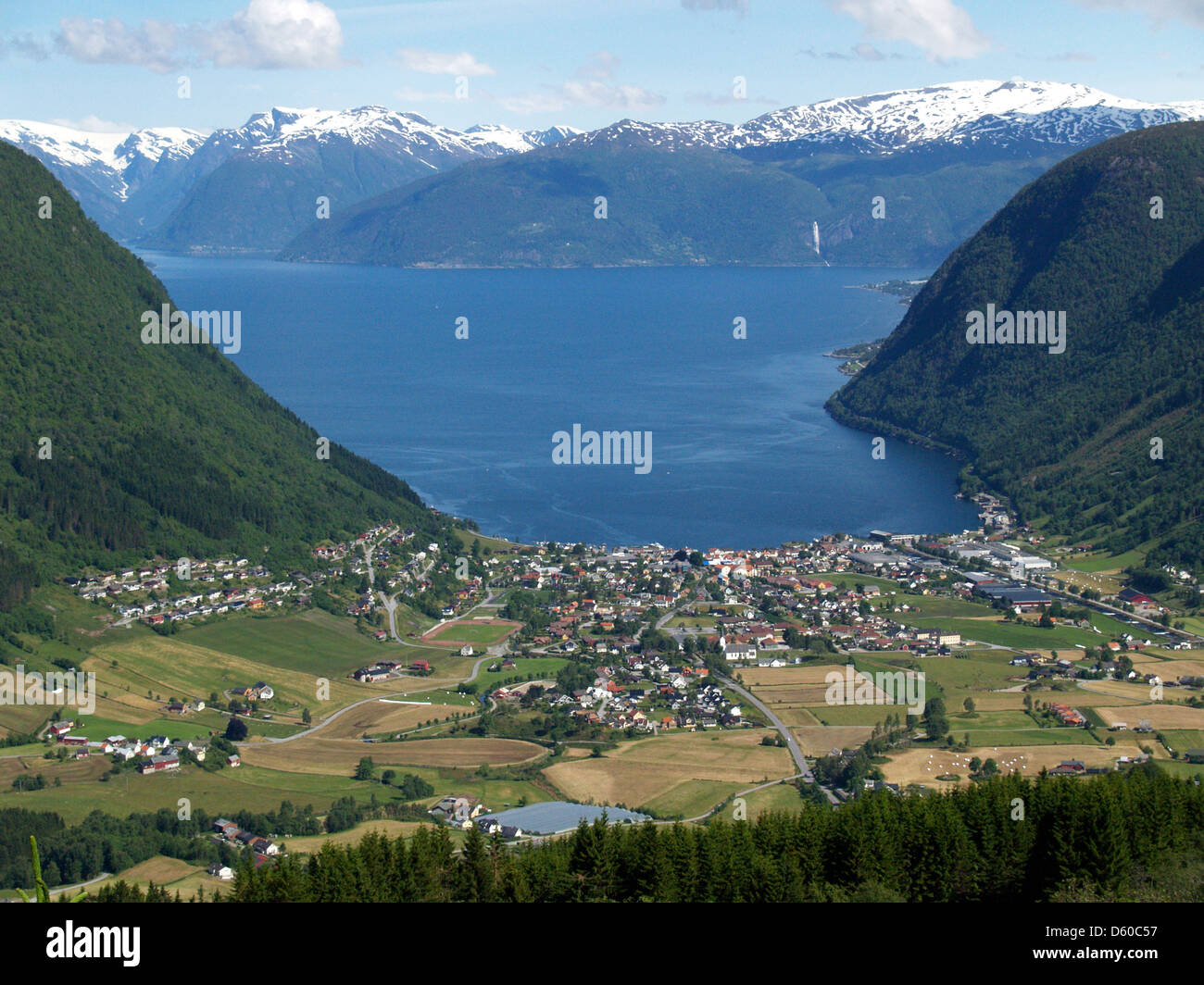 The town of Vik and the Sognefjorden,Norway Stock Photo - Alamy
