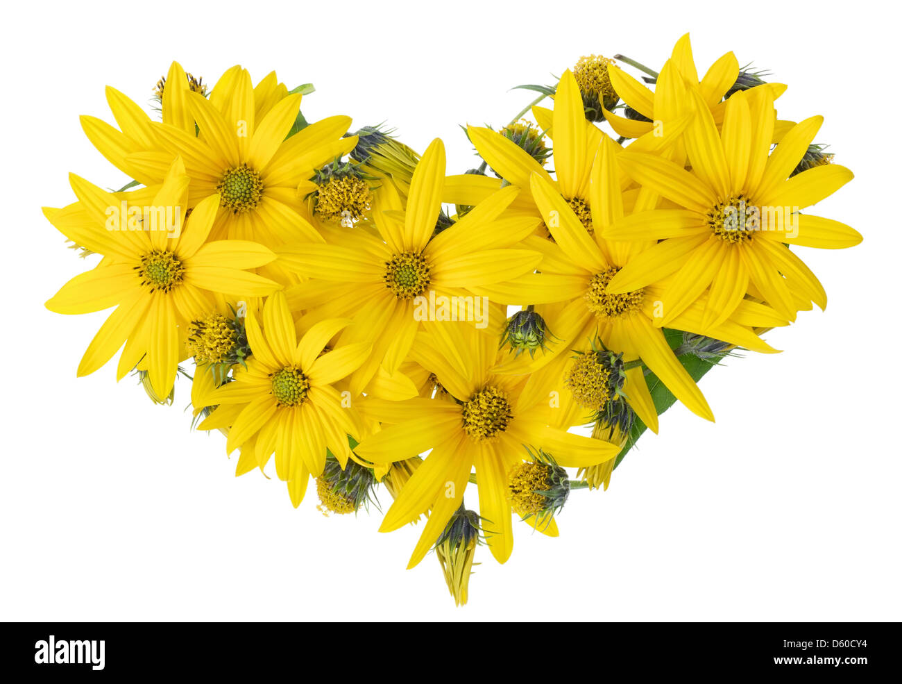Yellow floral heart Stock Photo - Alamy