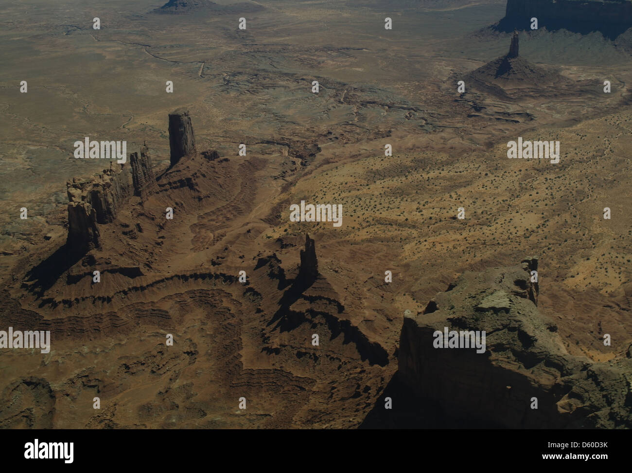 Aerial view, looking south to Big Indian Butte, Saddleback Mesa and ...