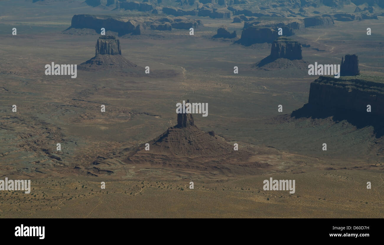 Aerial view Big Indian Butte south towards East Mitten and Merrick ...