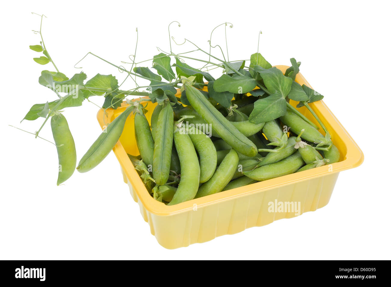 Green real fresh pea in box isolated Stock Photo - Alamy