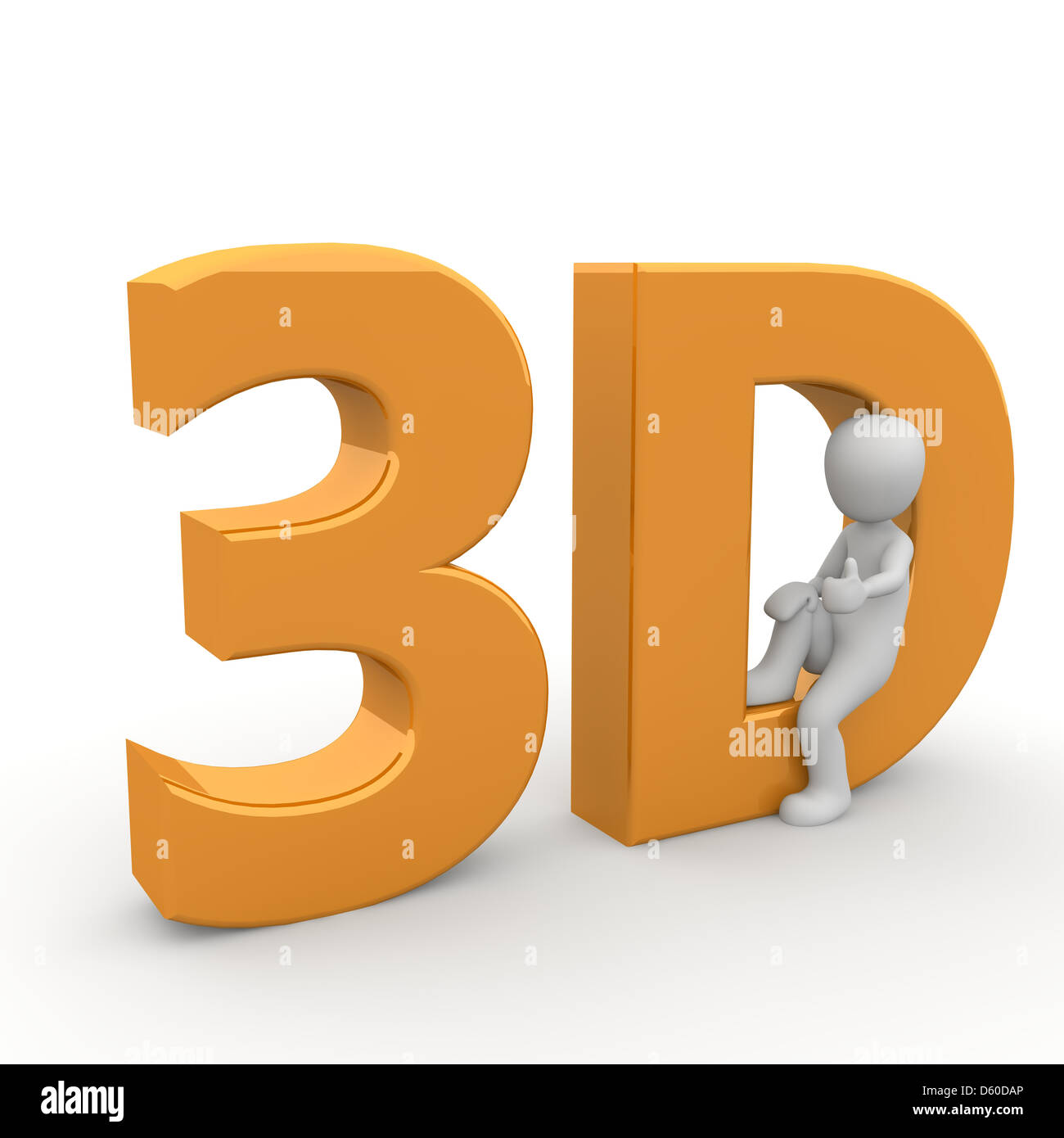 3d man sitting in capital letters and is considering the future of the ...