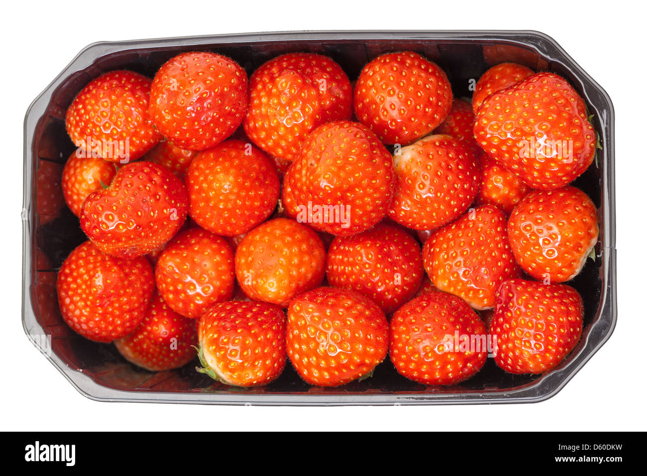 Strawberries in container Cut Out Stock Images & Pictures - Alamy