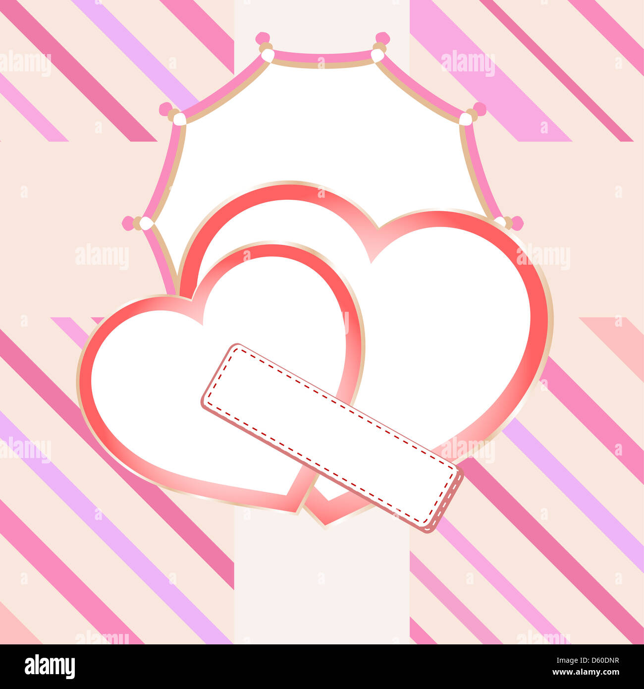 two love hearts on red abstract background Stock Photo - Alamy