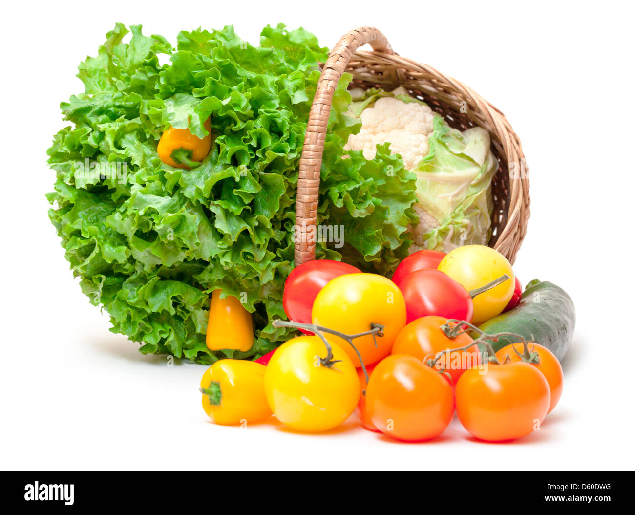 Mixed Fresh Vegetables in Basket Stock Photo - Alamy