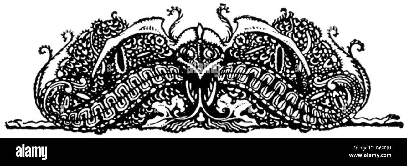 An ornate flourish design, commonly used in decorative art and ...