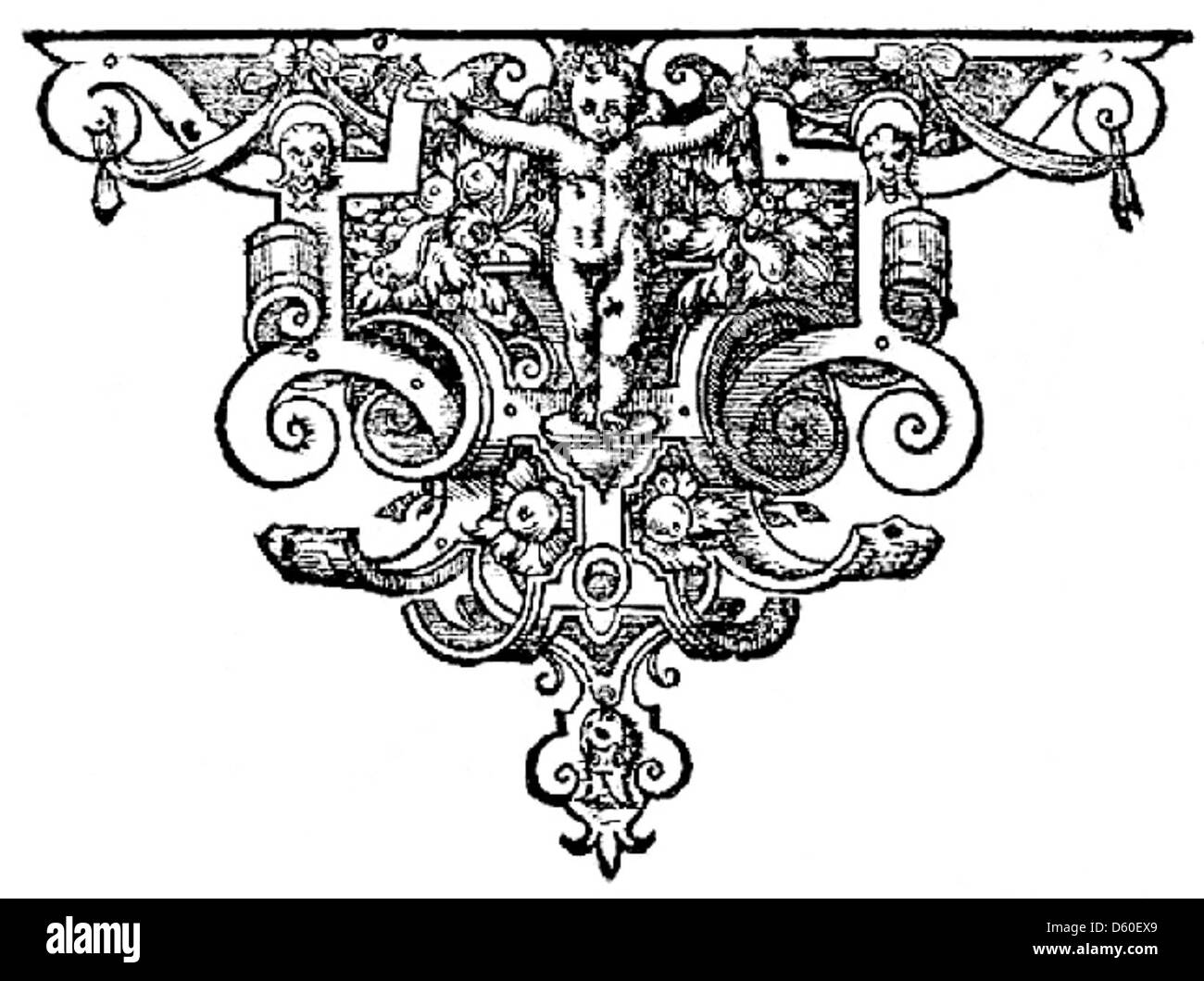An illustration of an ornate design featuring a flourish ornament ...