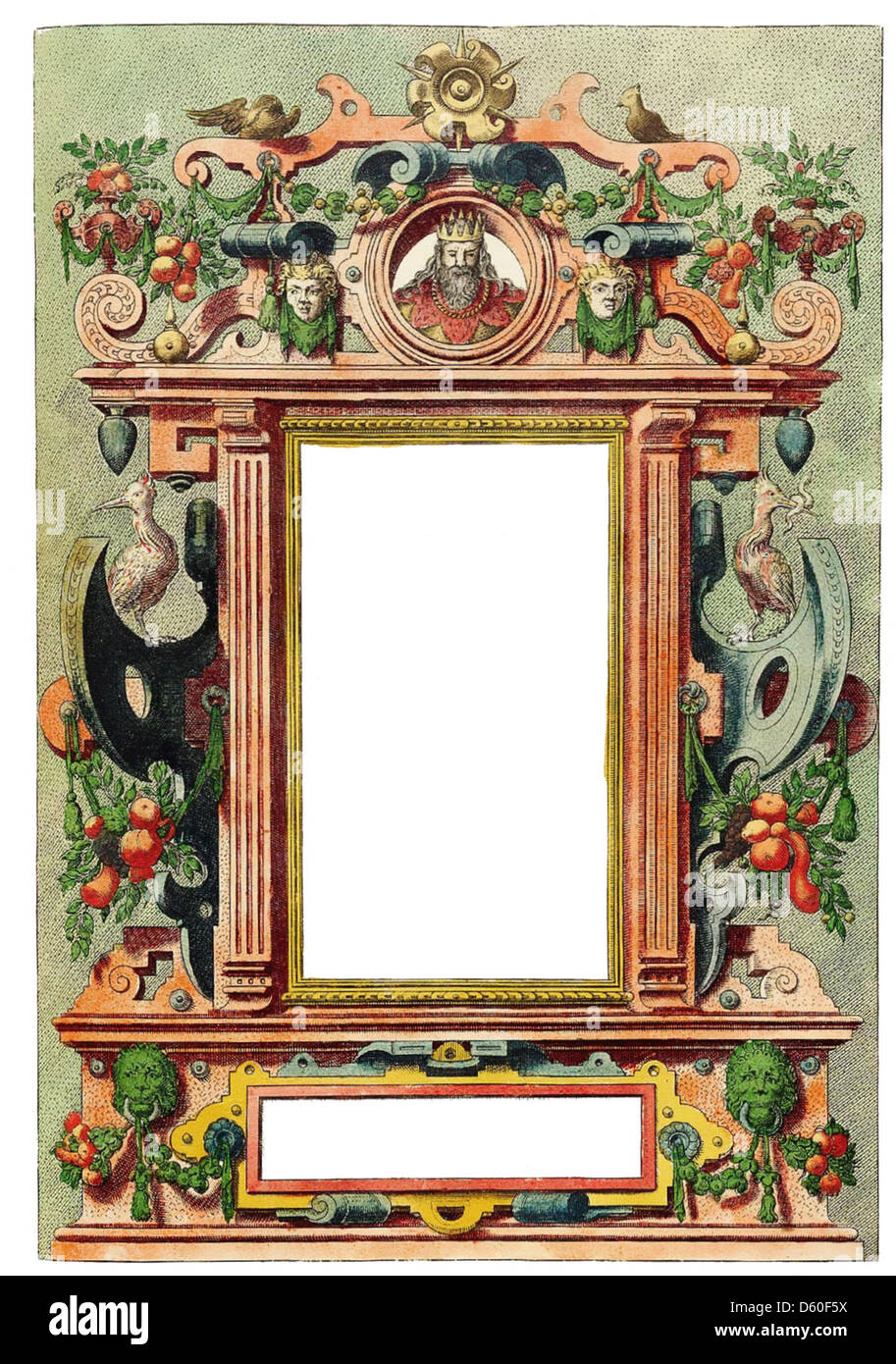 This decorative border design from the early 20th century features ...