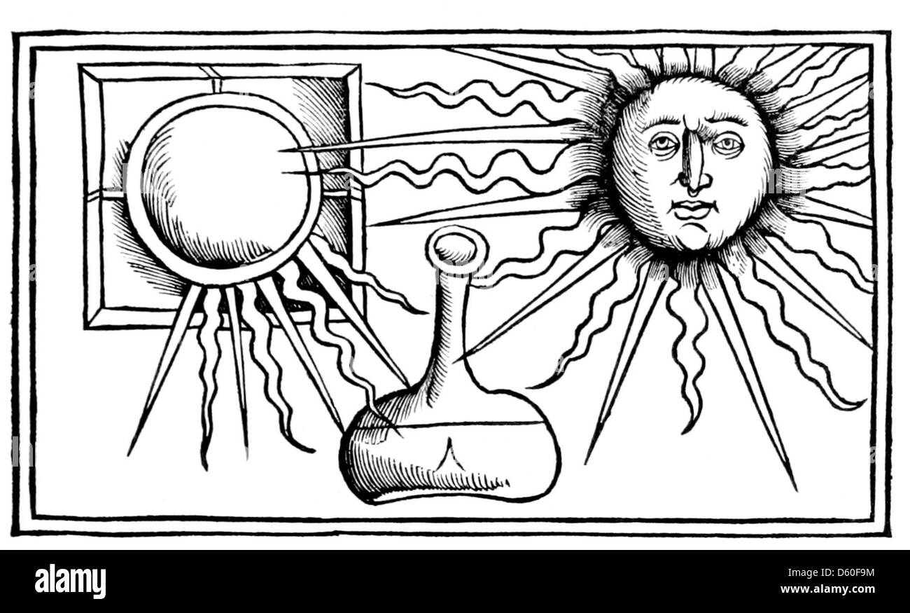 An astronomical illustration showing the Sun, likely from an ...