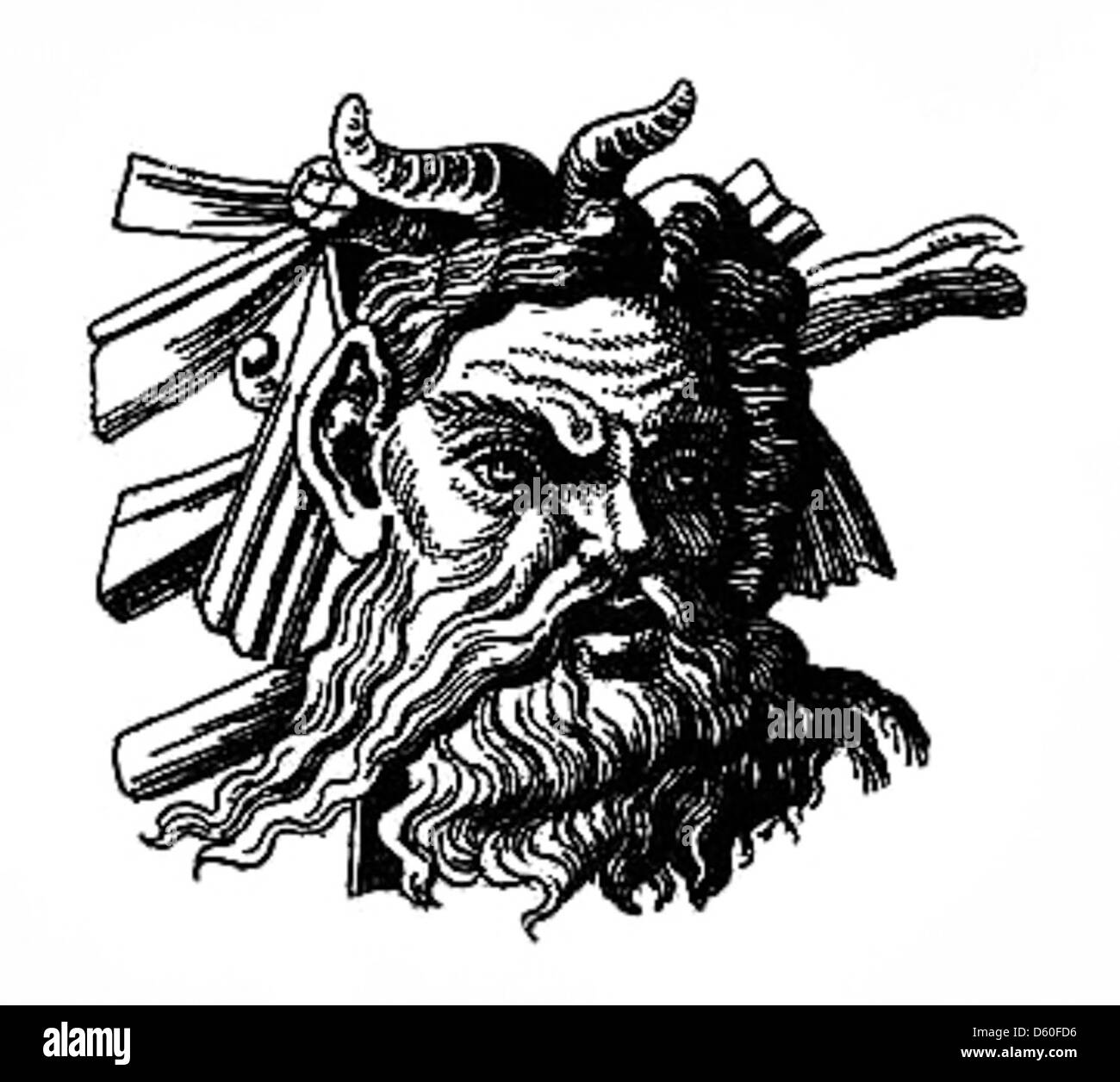 This image shows a satyr sculpture illustration from the Brockhaus and ...