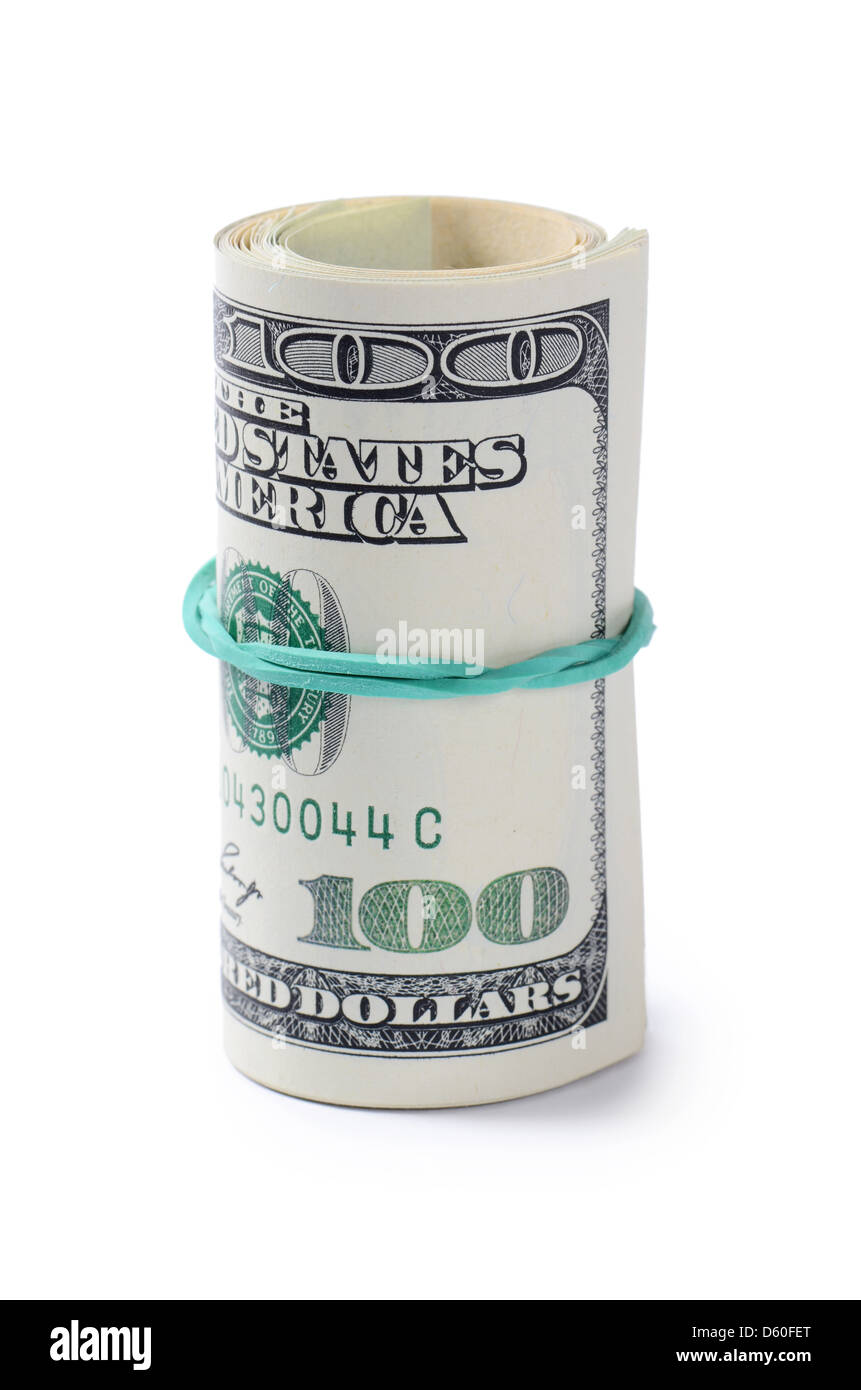Dollar banknotes isolated on white background Stock Photo - Alamy