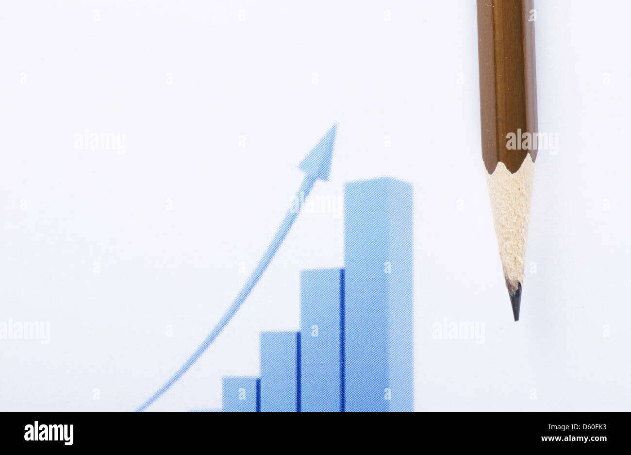 The chart business of growth and a pencil Stock Photo - Alamy