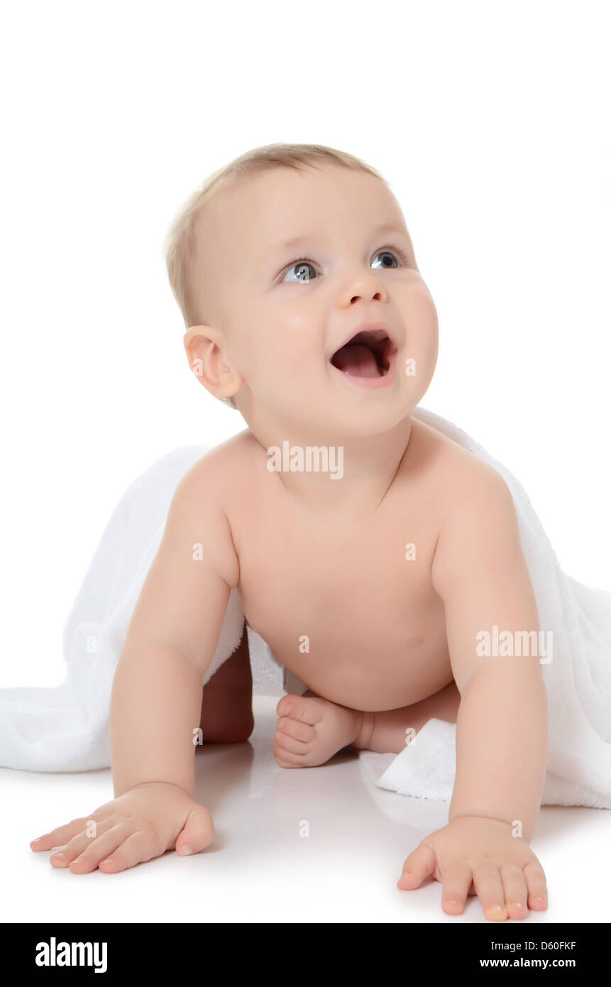 The small baby isolated on white Stock Photo - Alamy