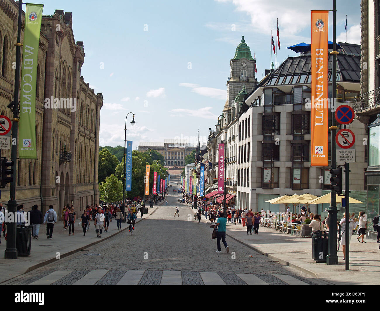 Norway Oslo Karl Gate Pedestrian High Resolution Stock Photography and ...