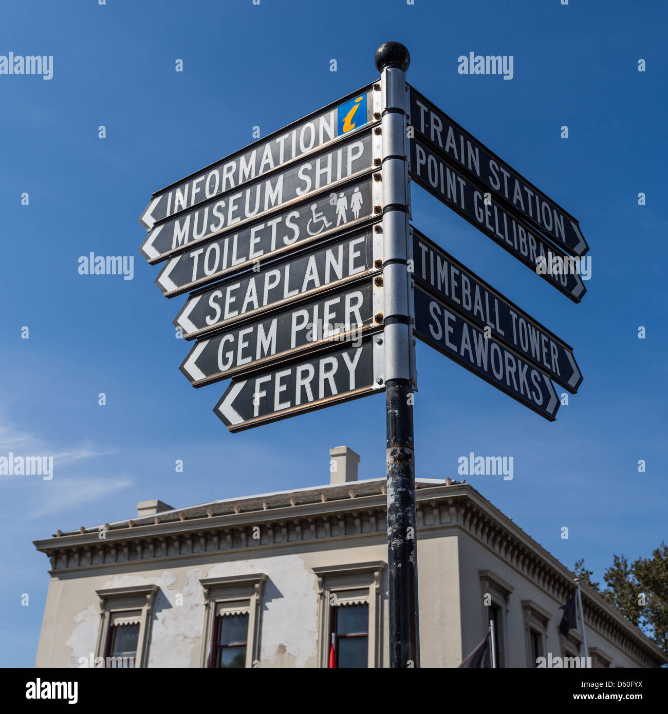 tourist directions road sign, Williamstown, Victoria, Australia Stock ...