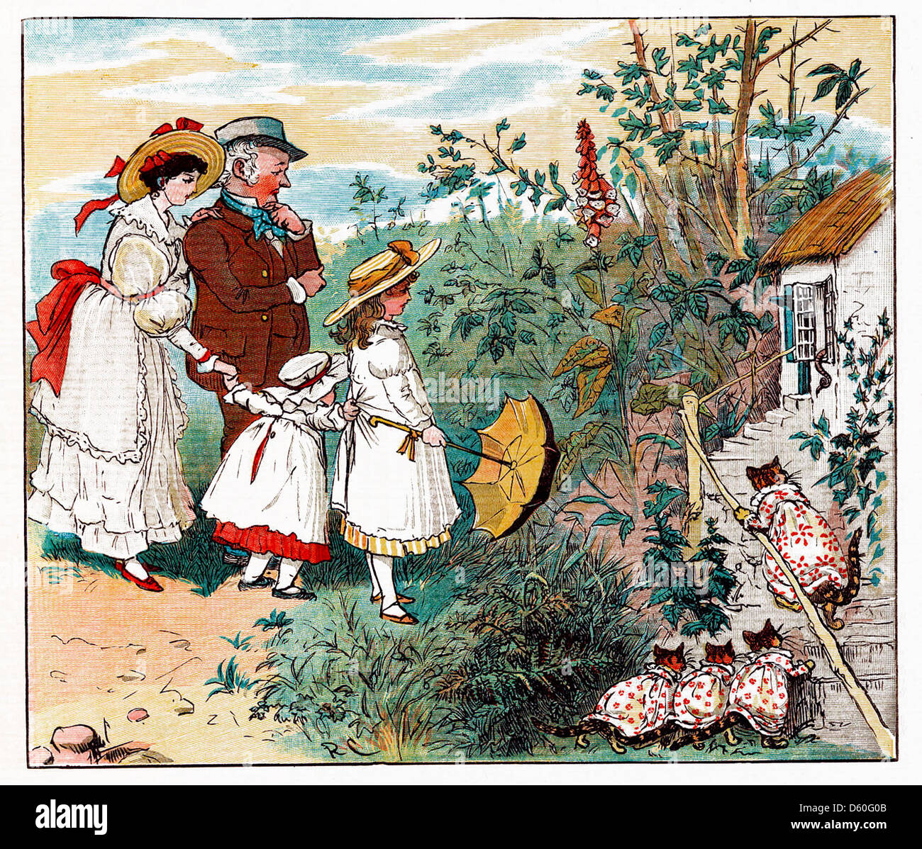 An illustration from Randolph Caldecott’s collection, featuring a ...
