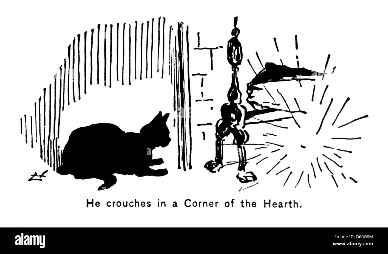 A 1878 artwork depicting the silhouette of a cat, capturing its ...