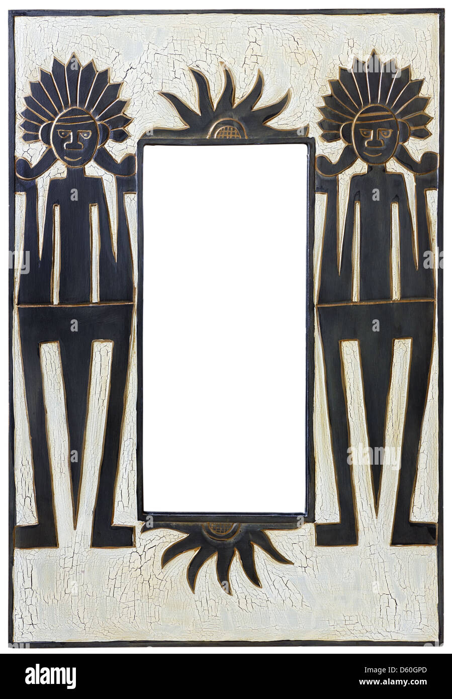 African style wooden Mirror Stock Photo - Alamy