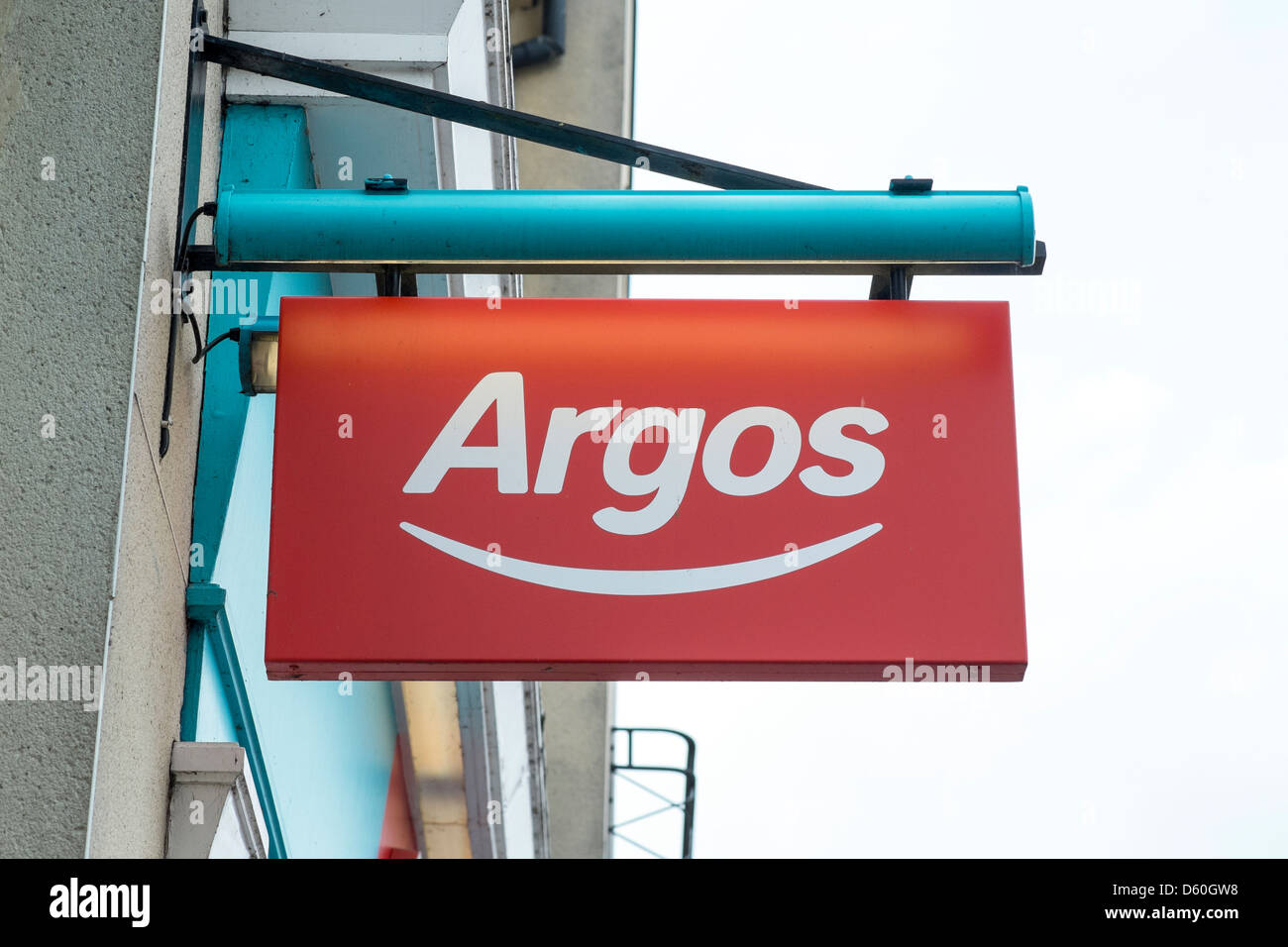 Looking up at Argos UK store sign and logo Stock Photo - Alamy