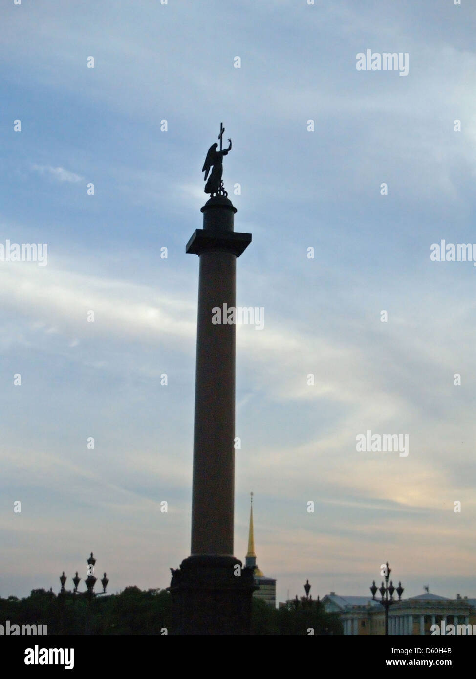 The Alexander Column silhouette,St.Petersburg Stock Photo - Alamy