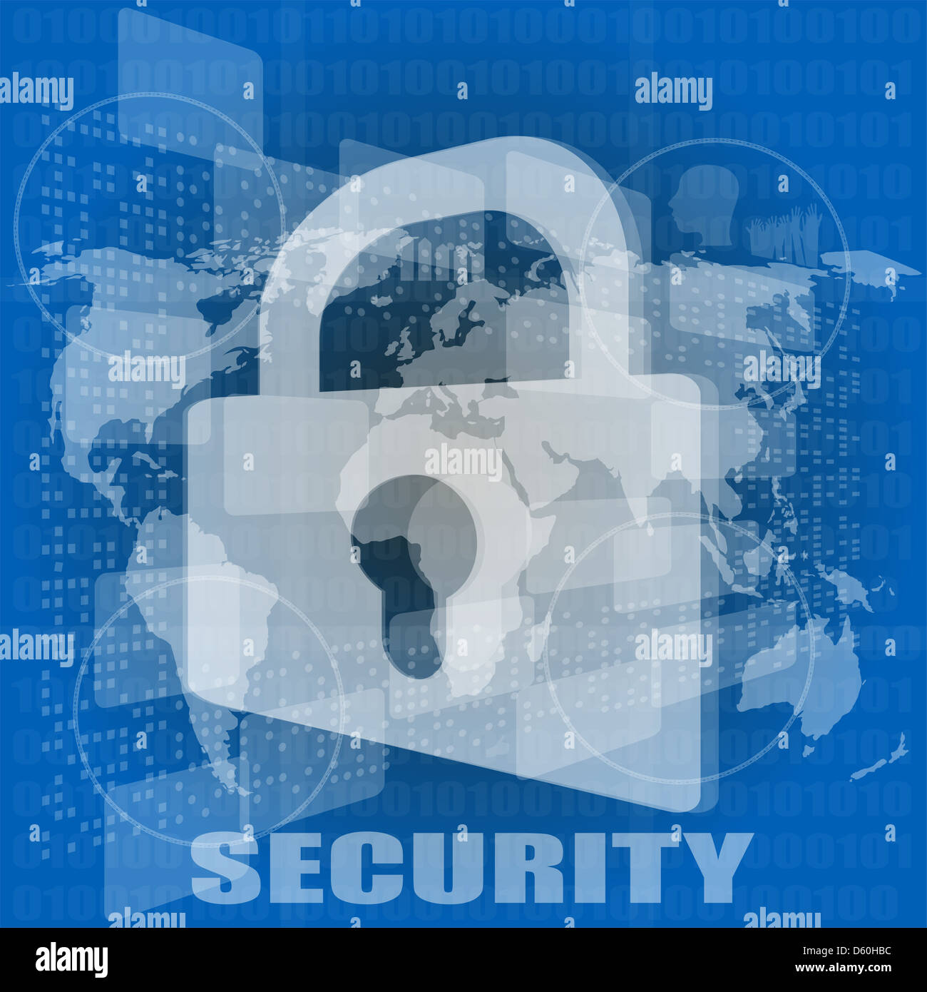 Security concept: Lock on digital screen Stock Photo - Alamy