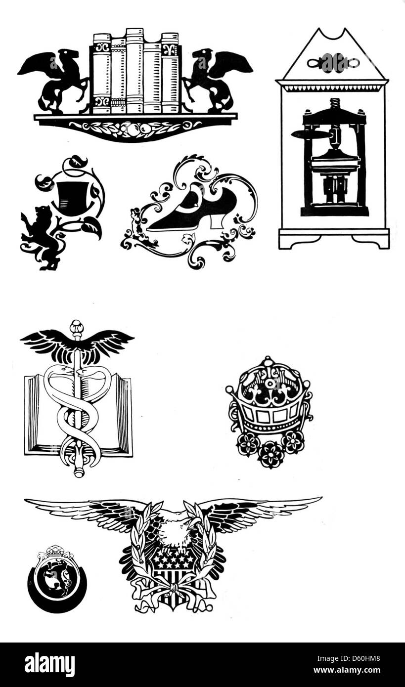 This 1912 specimen book features a collection of dingbat type styles ...