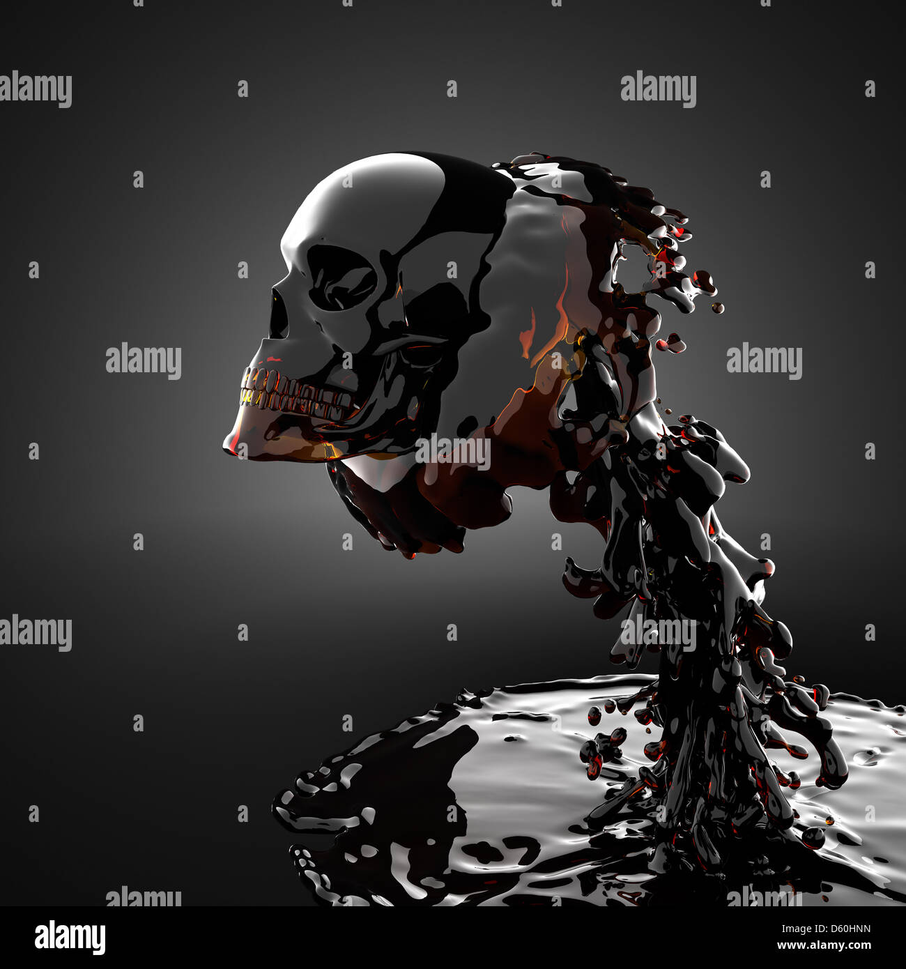 skull in liquid Stock Photo - Alamy