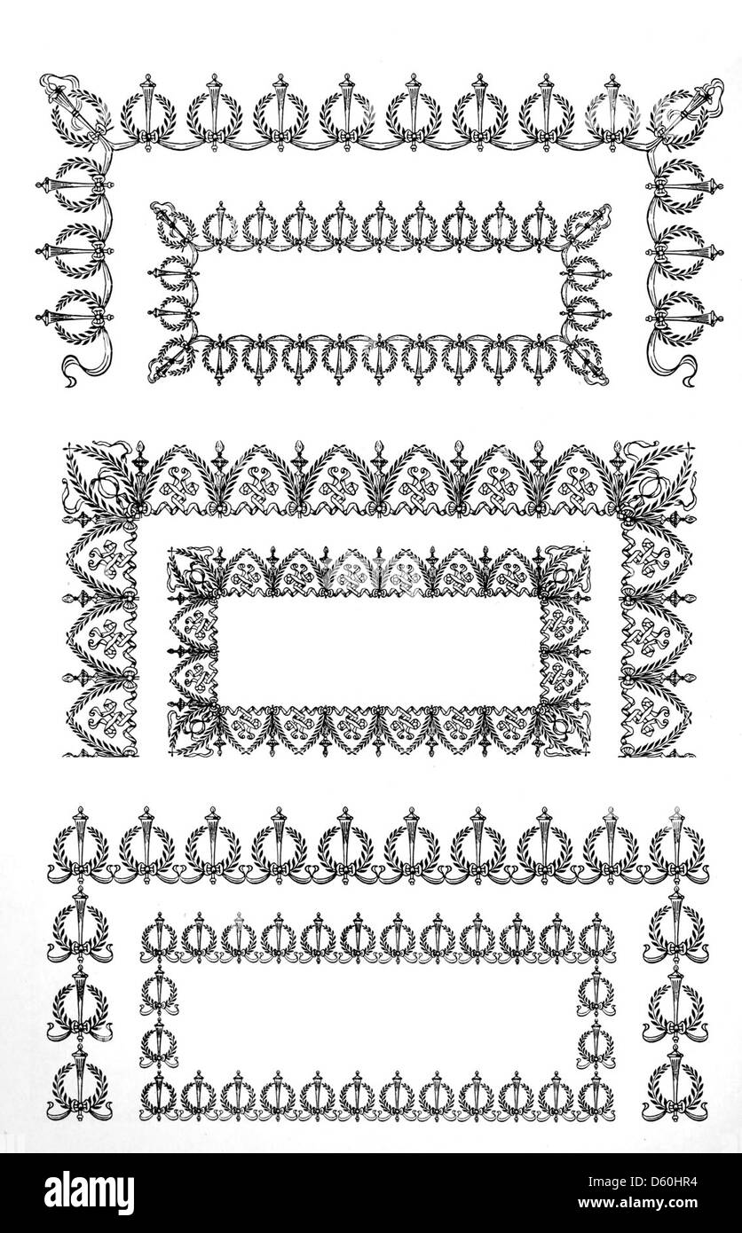 This 1900 image showcases various type specimens, borders, and ...