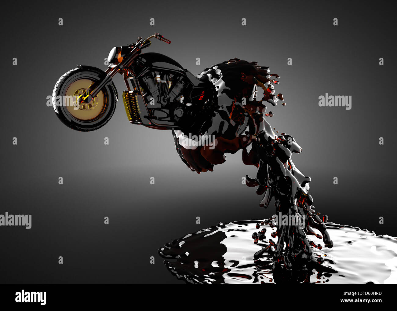 chopper bike in liquid Stock Photo - Alamy